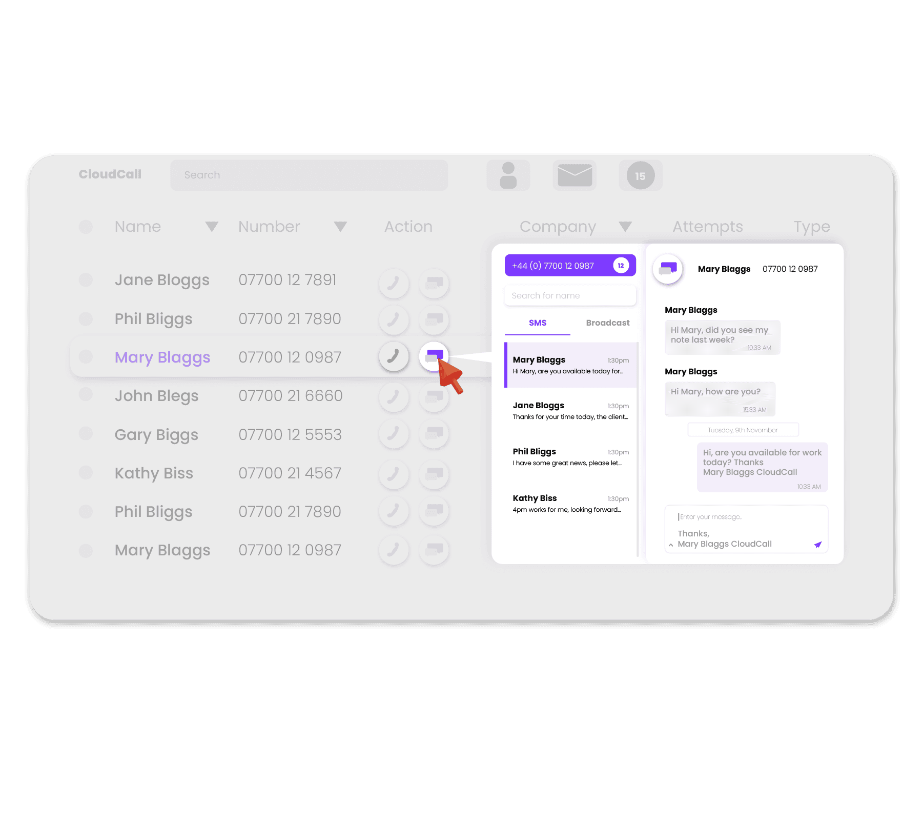 Broadcast SMS | CloudCall